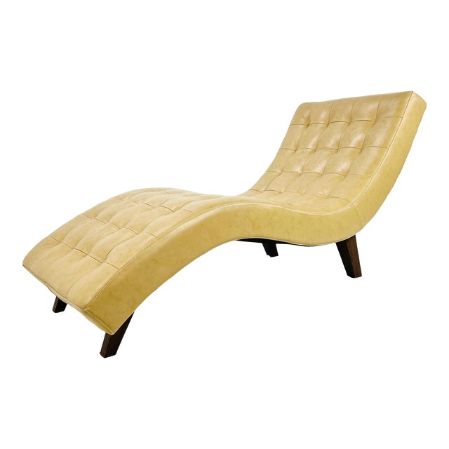 Leather Wave Chaise Lounge | Chairish