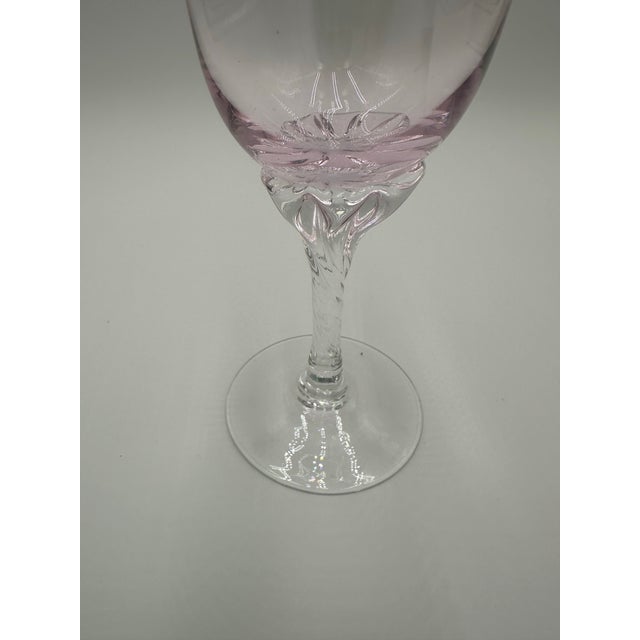 Set of 6 Sasaki Coronation Pink Crystal Wine Goblets, 1990s | Chairish