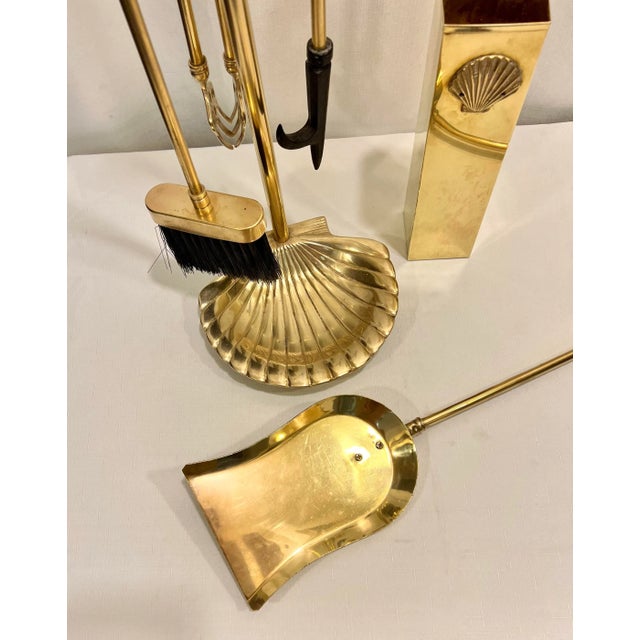 Late 20th Century Vintage Hollywood Regency Polished Brass Clamshell ...