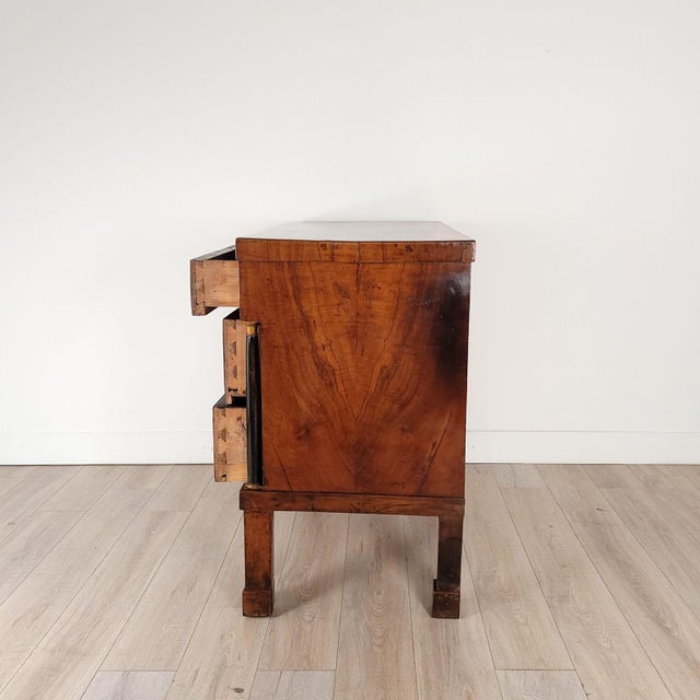 Provincial Walnut Neoclassical Commode With Ebonized Columns With ...