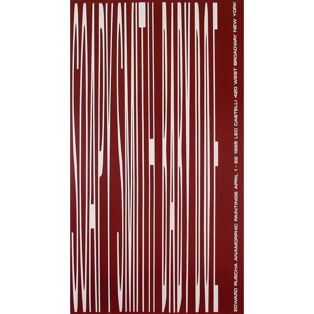 1995 Edward Ruscha 'Anamorphic Paintings' Pop Art Red USA Offset ...