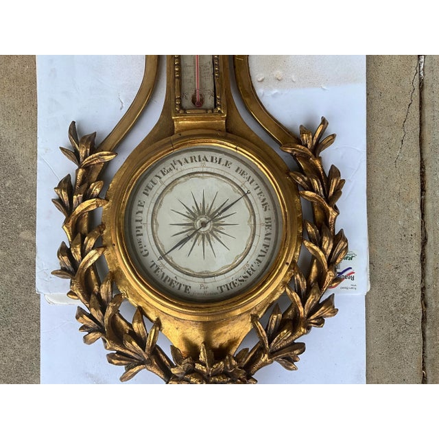 French Neo-Classical Style Louis XVI Style Carved Giltwood Barometer ...