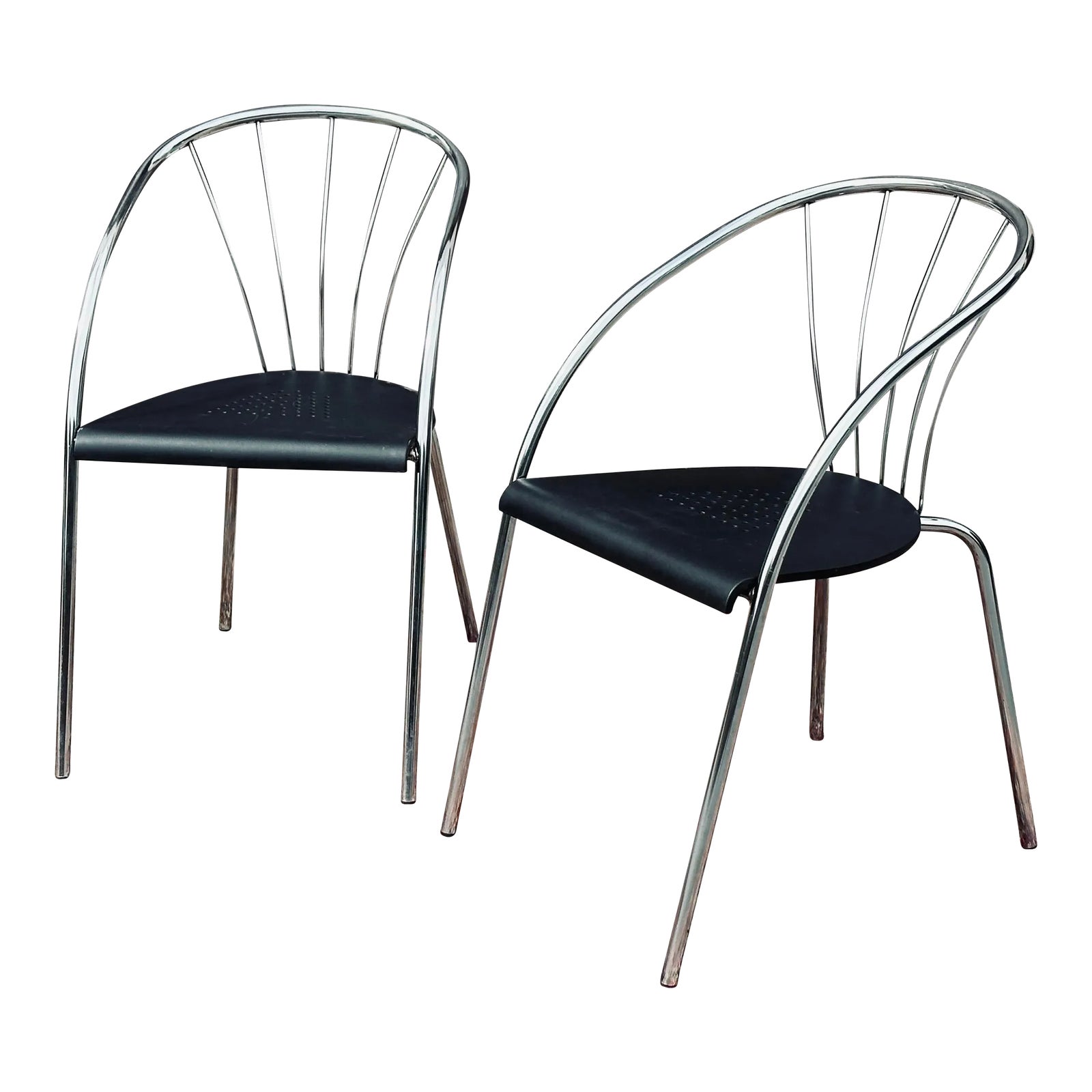 Modernist Stacking Chrome Chairs by Tord Björklund for Ikea - a Pair ...