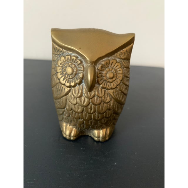 Vintage Mid 20th Century Brass Owl | Chairish