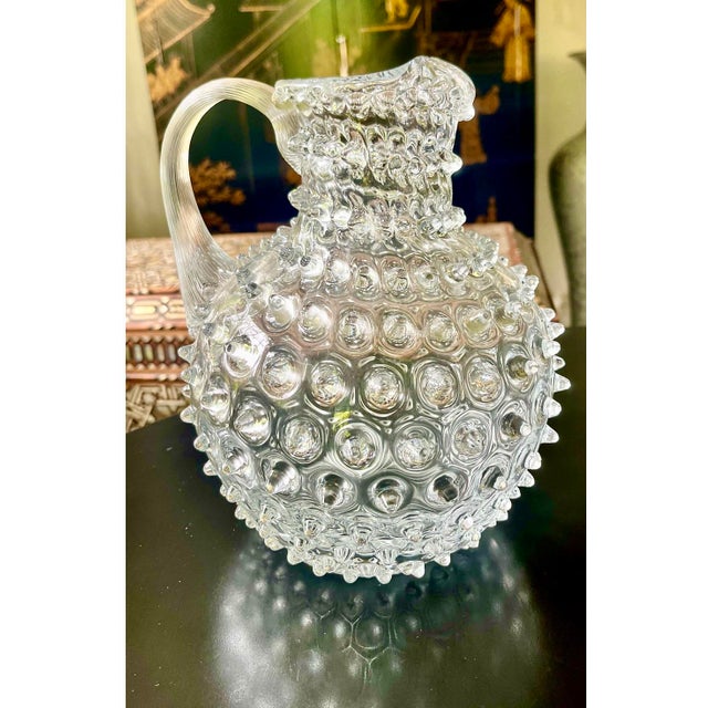 Italian MCM Spiked Glass Pitcher | Chairish