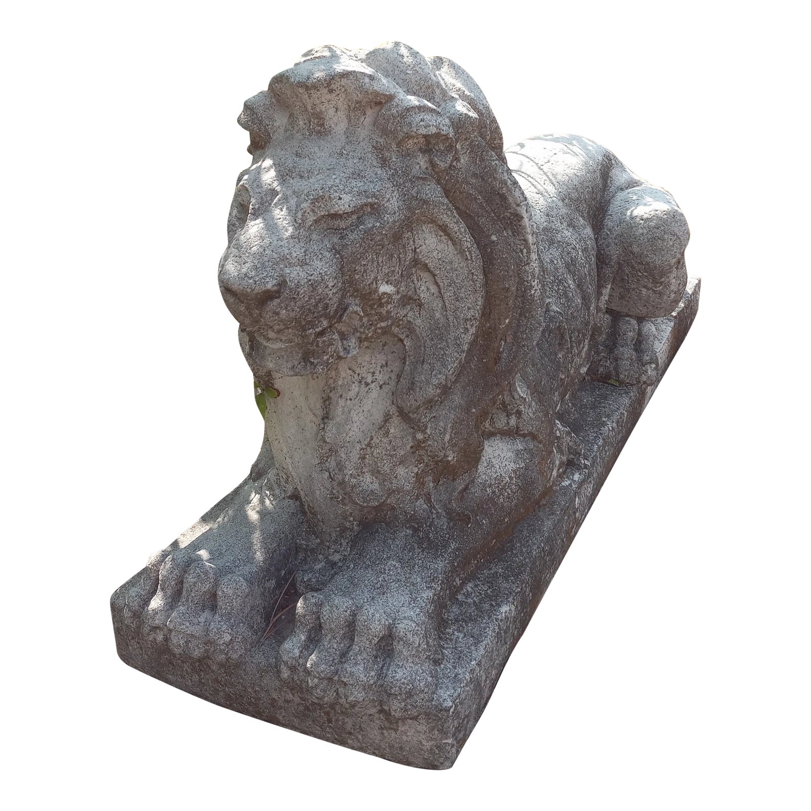 1970s Huge Concrete Guard Lion Sculpture | Chairish