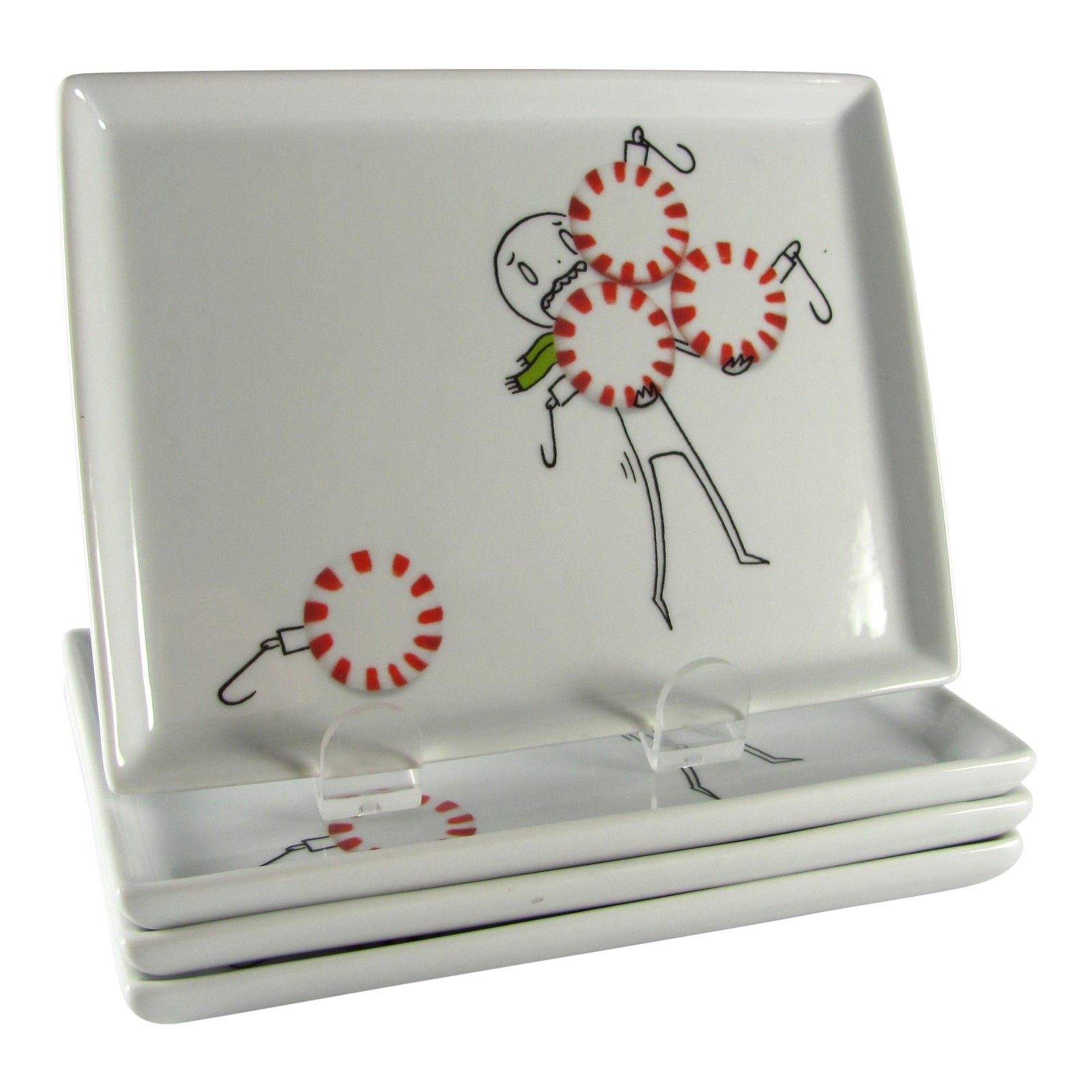 Crate & Barrel Cb2 Oliver Peppermint Ornament Christmas Appetizer Plate ...