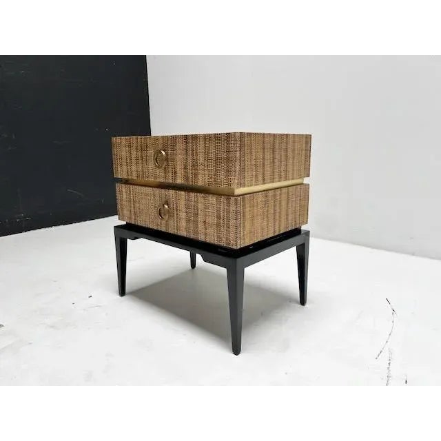 Raffia Nightstand | Chairish