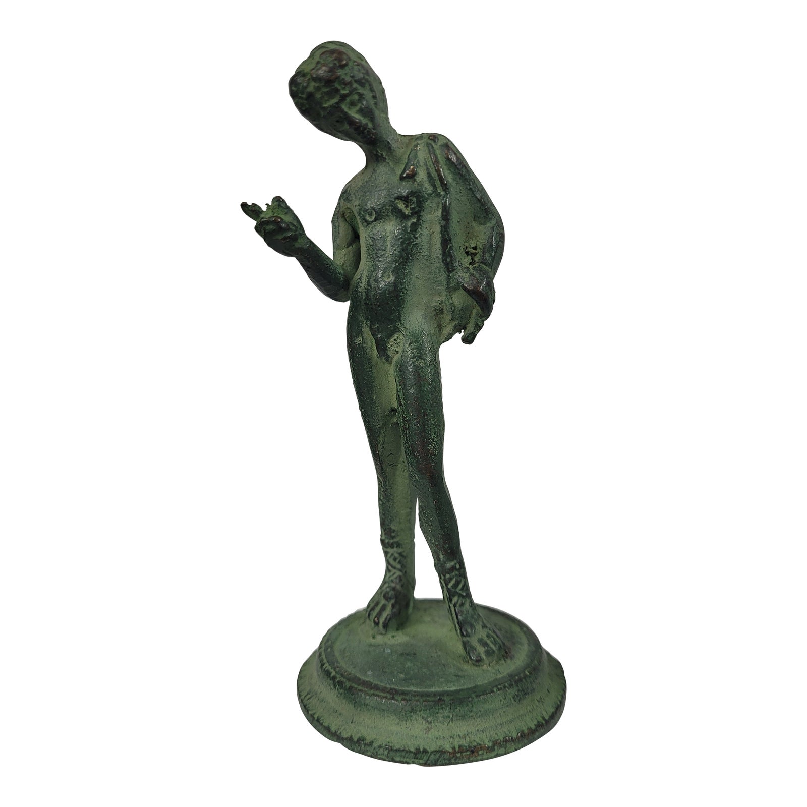 Early 1900s Vintage Bronze Statue Small Scale Sculpture | Chairish