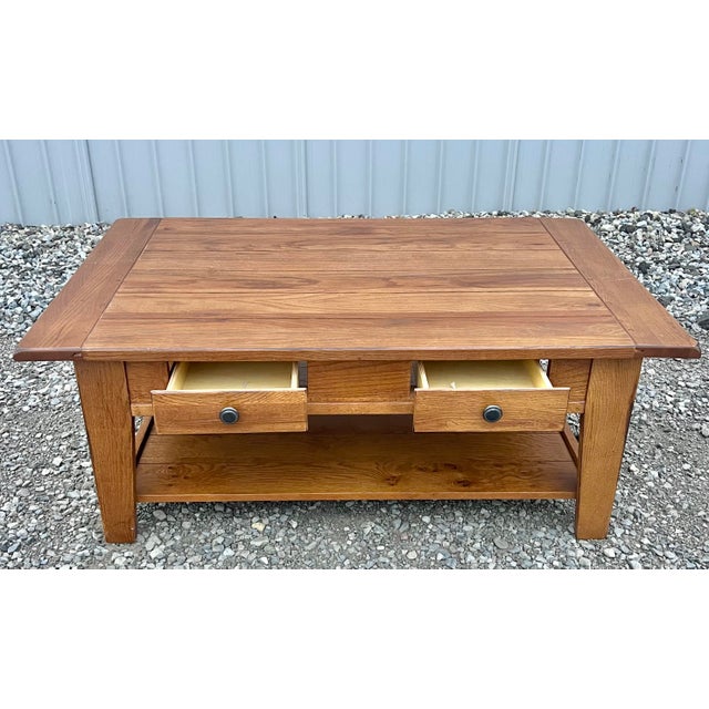 Broyhill Attic Heirlooms Farmhouse Oak Coffee Table | Chairish