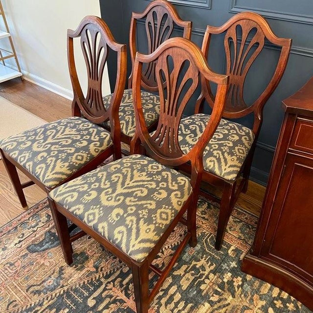4 Shield Back Dining Chairs | Chairish