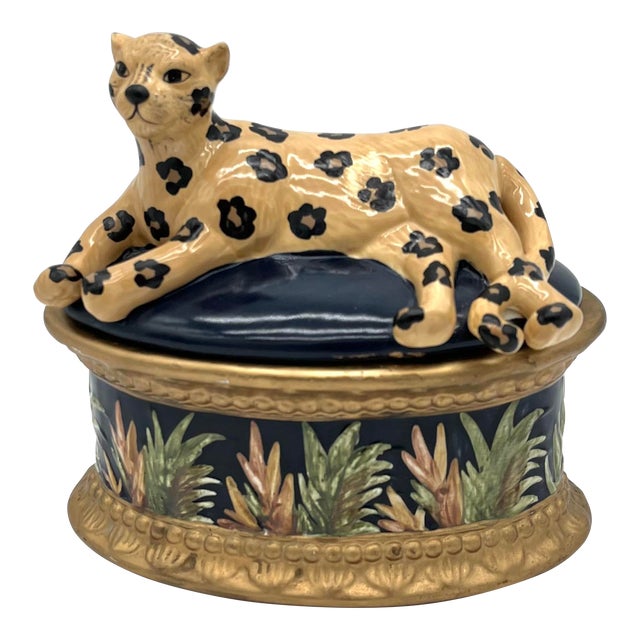 Vintage Raymond Waites Leopard Box | Chairish