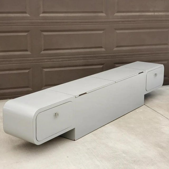 1970's Italian Postmodern Minimalist Queen Headboard With Floating ...