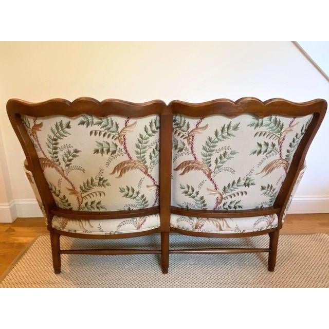Custom Antique Petite Settee in Botanical Pattern | Chairish