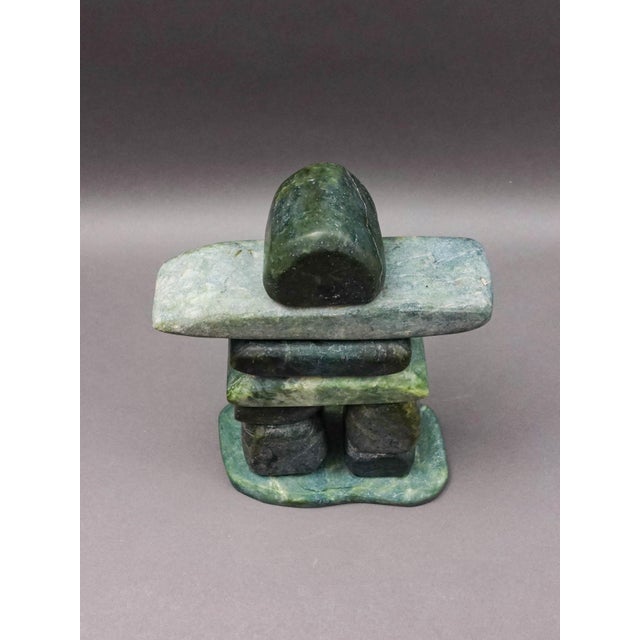 Mid 20th Century Inuit Inukshuk Carved Canadian Nephrite Jade Large Art ...