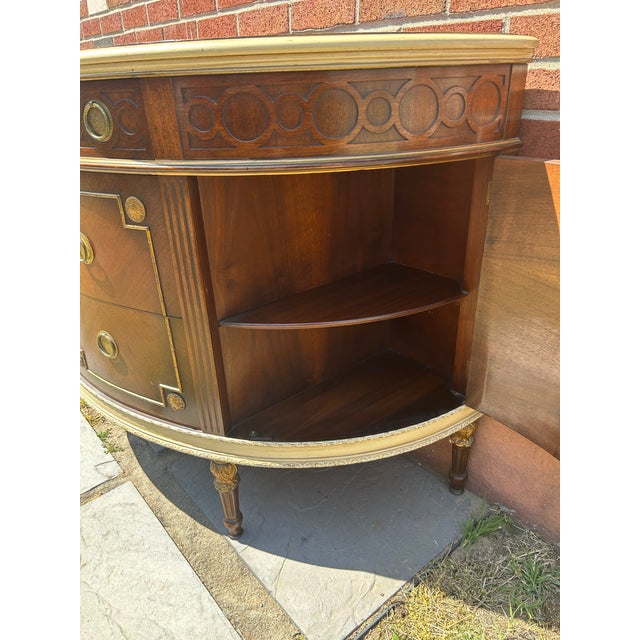 17th Century Antique Mahogany Demilune Commode | Chairish