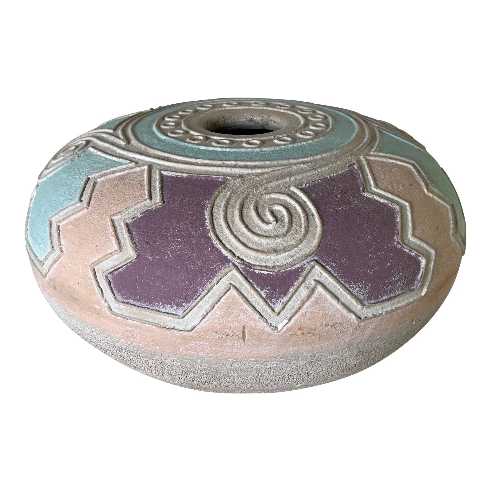 1980's Vintage Native American Style Pottery Vase | Chairish