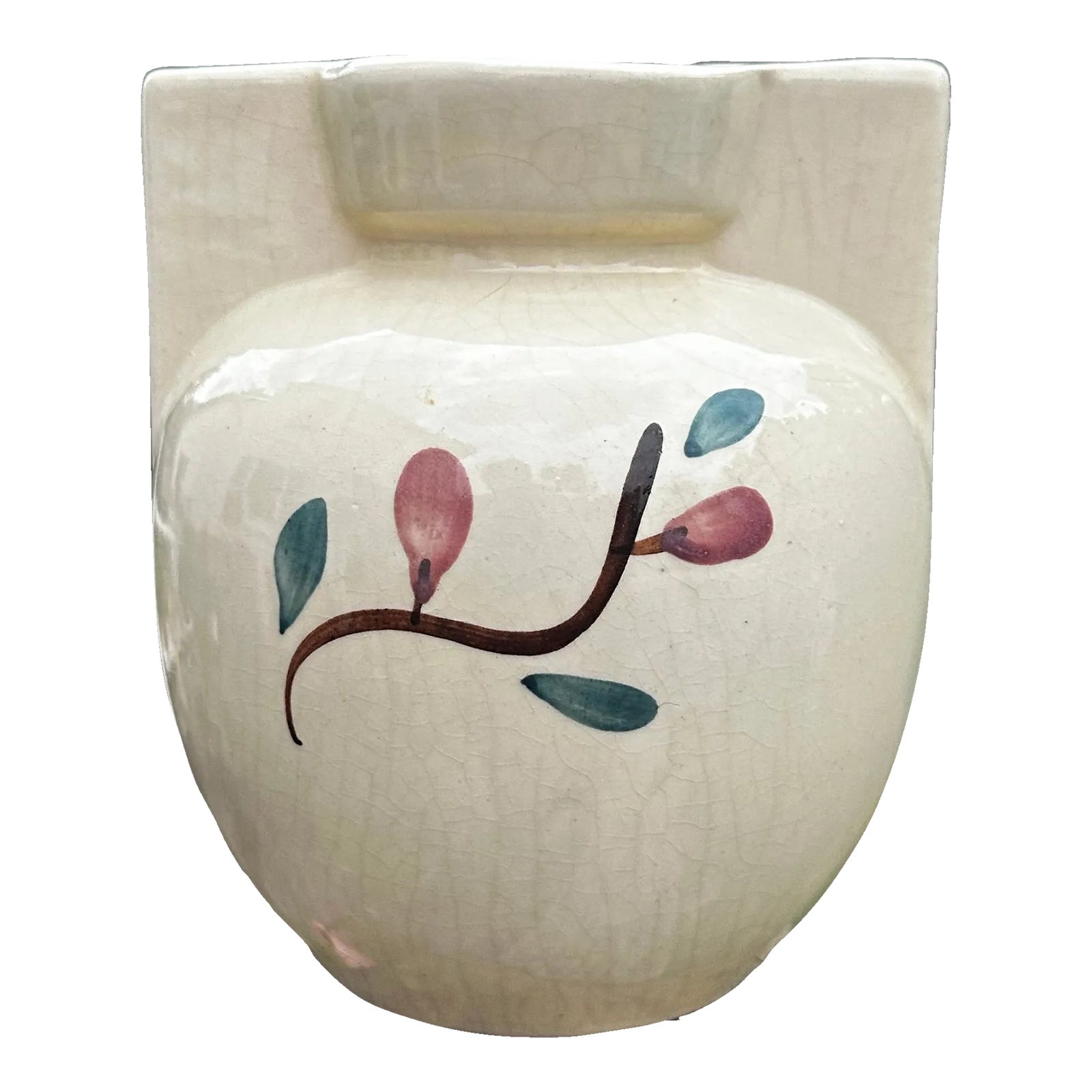 Vintage 1930’s Purinton Pottery Slipware Vine Flower Vase | Chairish