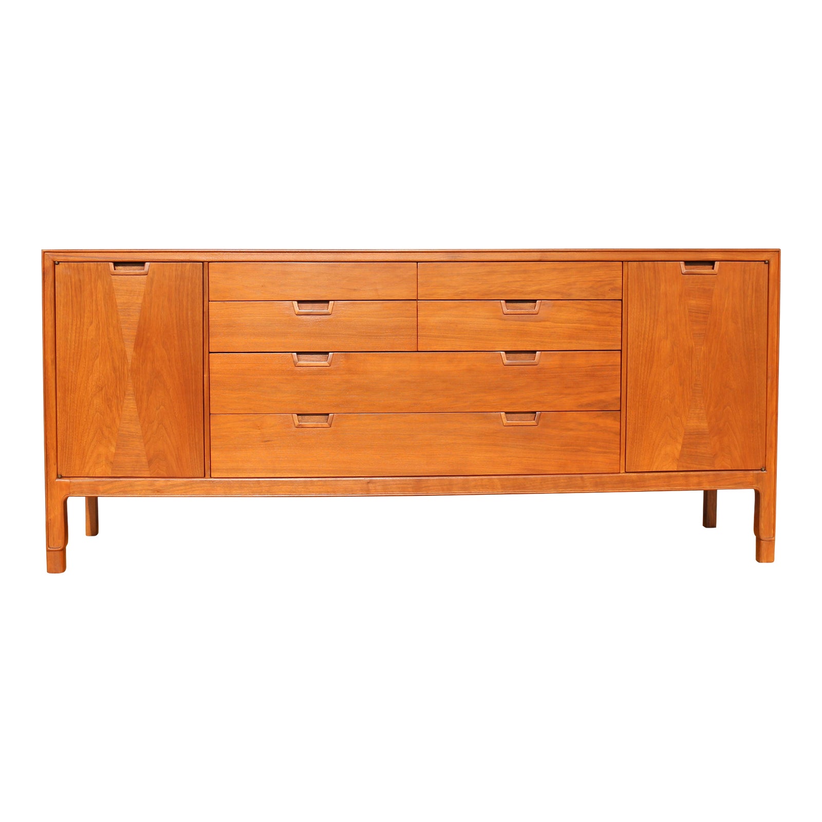1960’s John Stuart Janus Collection Walnut 14-Drawers Dresser | Chairish