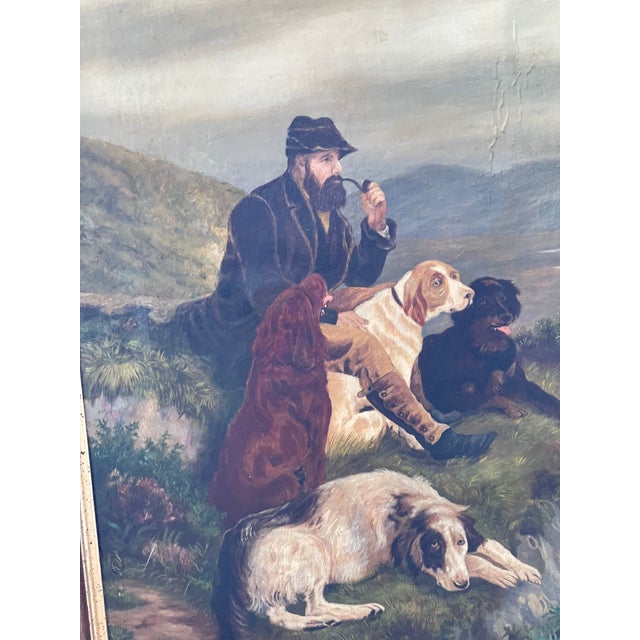 Antique Scottish Hunting Scene Painting, Framed | Chairish