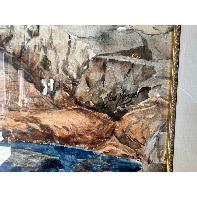 1980s Vintage Coastal Landscape Watercolor Painting by Joe Yeager – Framed | Chairish