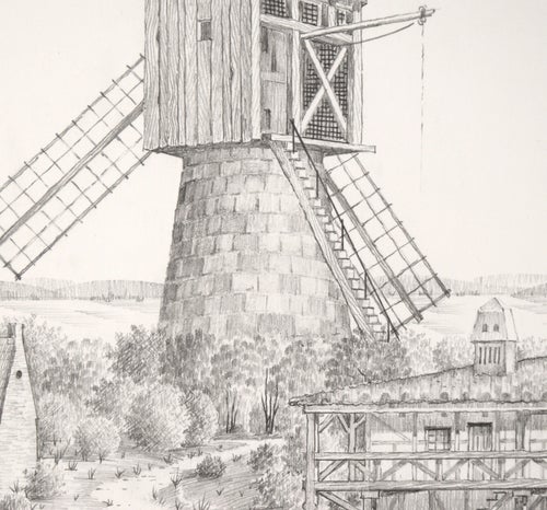 windmill drawing realistic