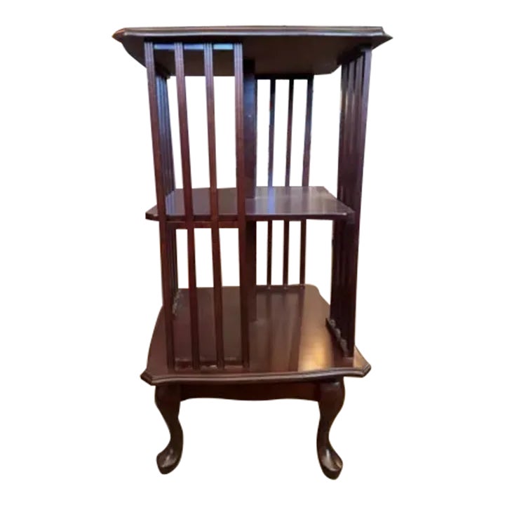 Vintage Mahogany Rotating Library Bookcase From the Robert Bly Estate ...