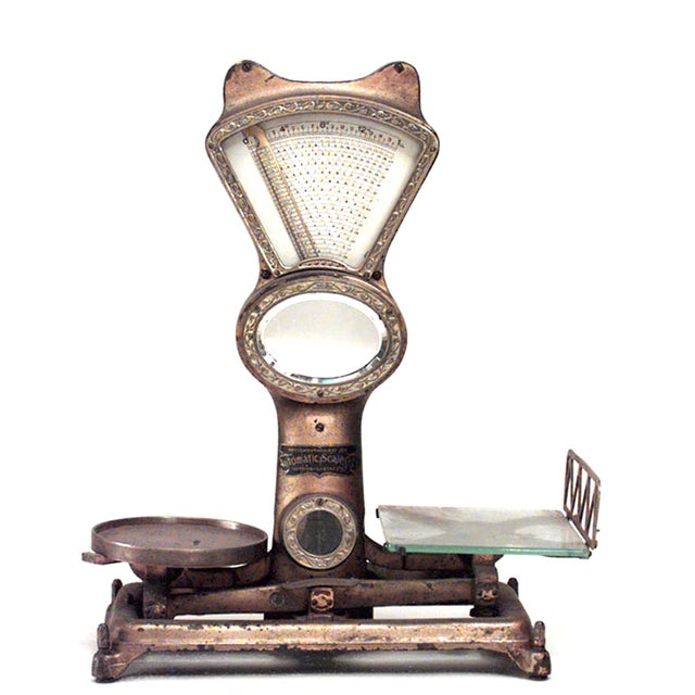 English Victorian Brass Merchants Scale | Chairish