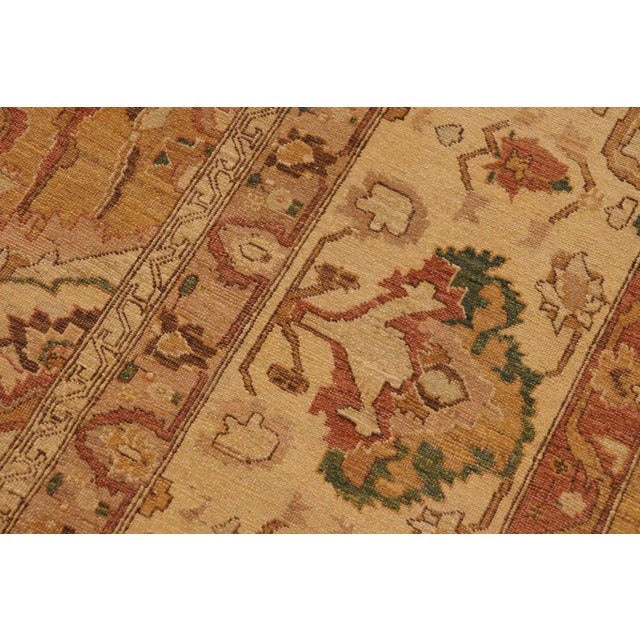 1980s Semi-Vintage Distressed Low-Pile Gold/Tan Wool Rug - 8'9 X 11'8 ...