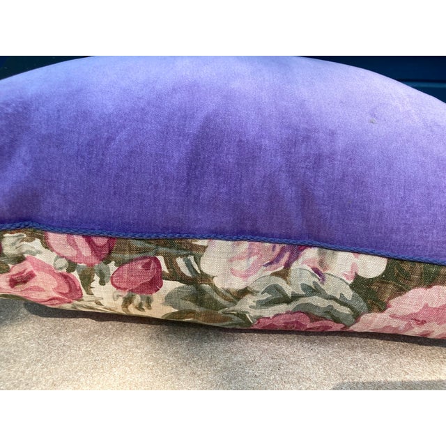 English Printed Floral Linen Pillow | Chairish