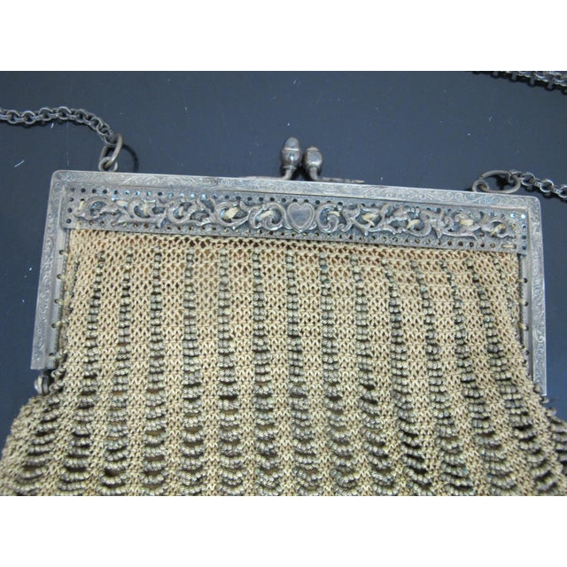 Vintage Beaded Gold Mesh Steel Frame With Heart Design Bag | Chairish