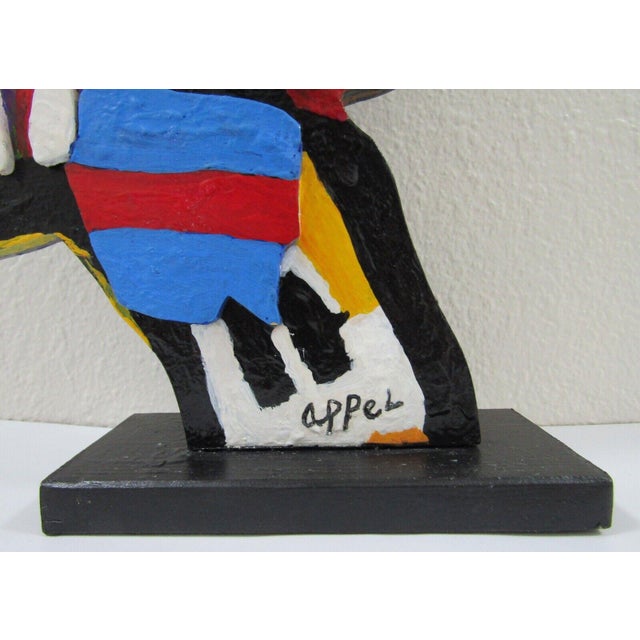 1987 Karel Appel Abstract 3D Wood Sculpture of a Dancing Girl Signed ...