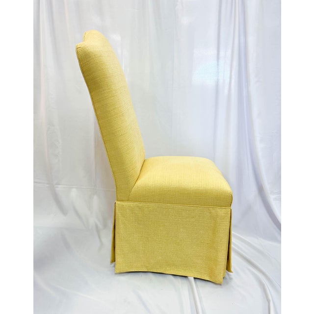 Set of 2 Yellow Custom Upholstered Side/Accent Chairs - a Pair | Chairish