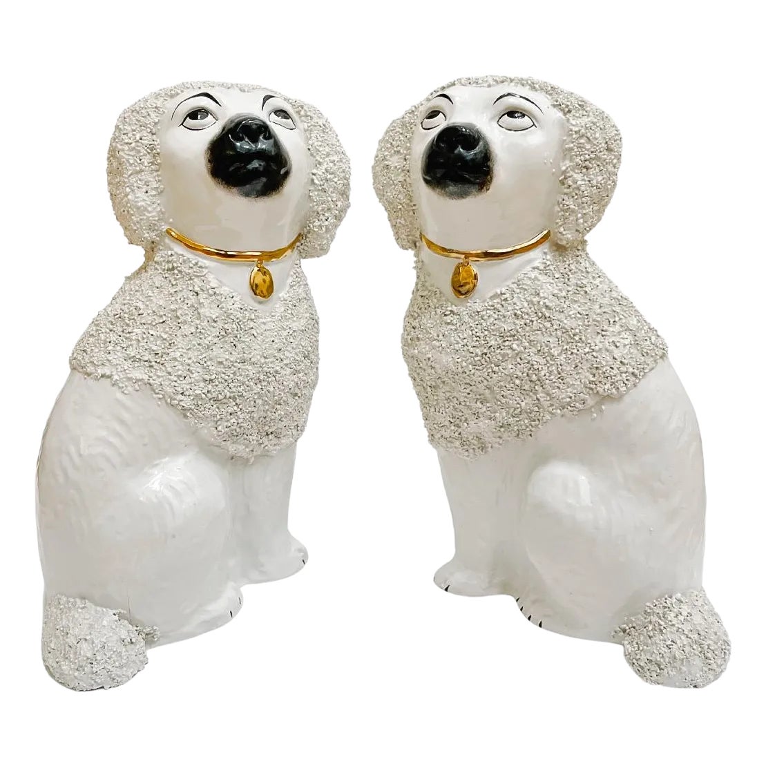 1960 Italian Made Staffordshire Confetti Poodle Figurines - A Pair ...