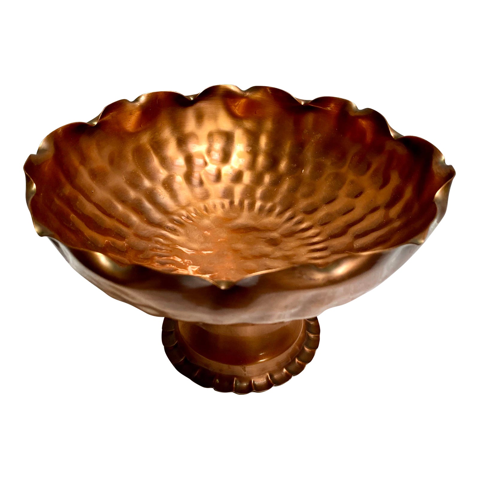 Mid Century Hand Hammered Copper Gregorian Style Numbered Compote Fruit ...