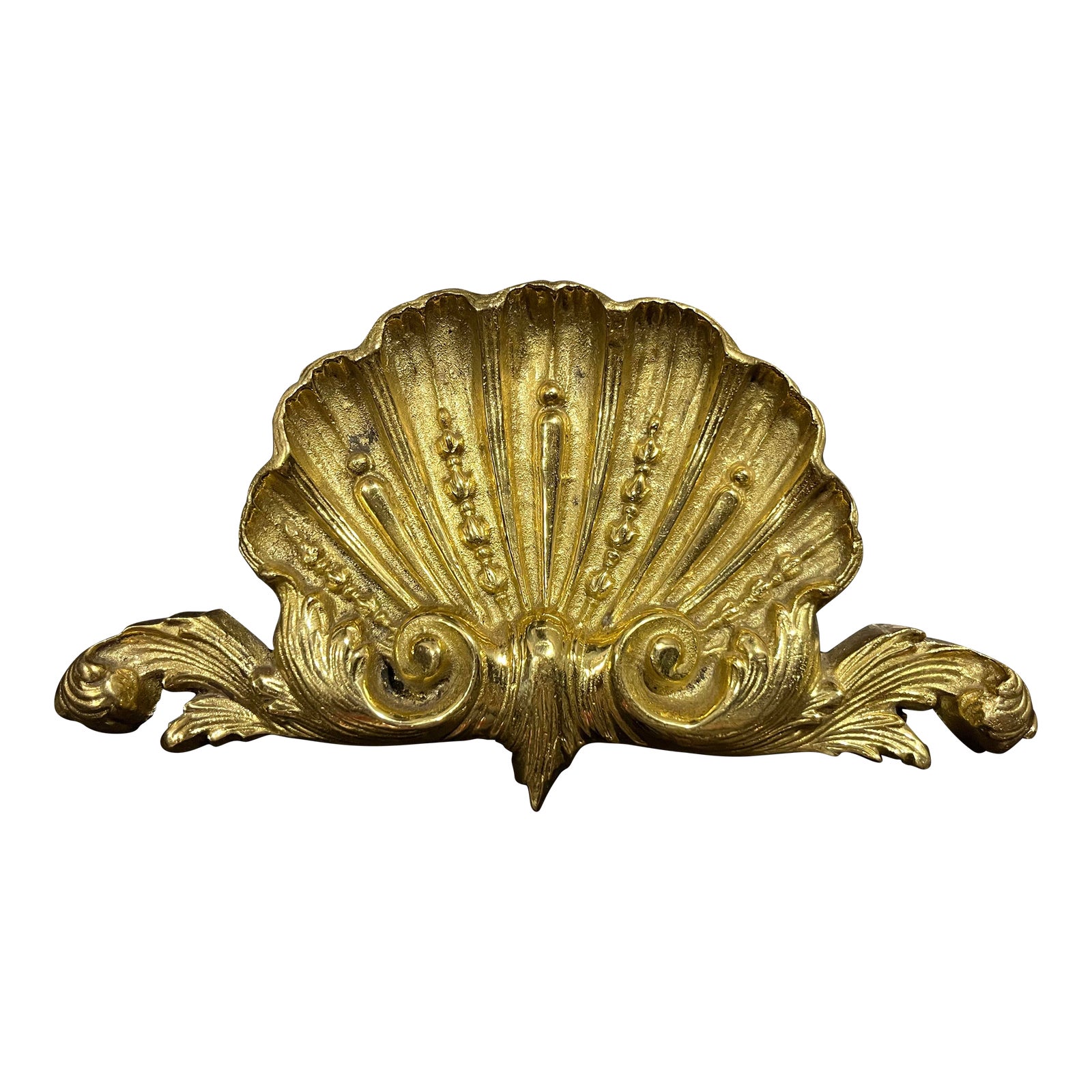 1970s Hollywood Regency Brass Scallop Sconce / Scroll Wall Accent Piece ...