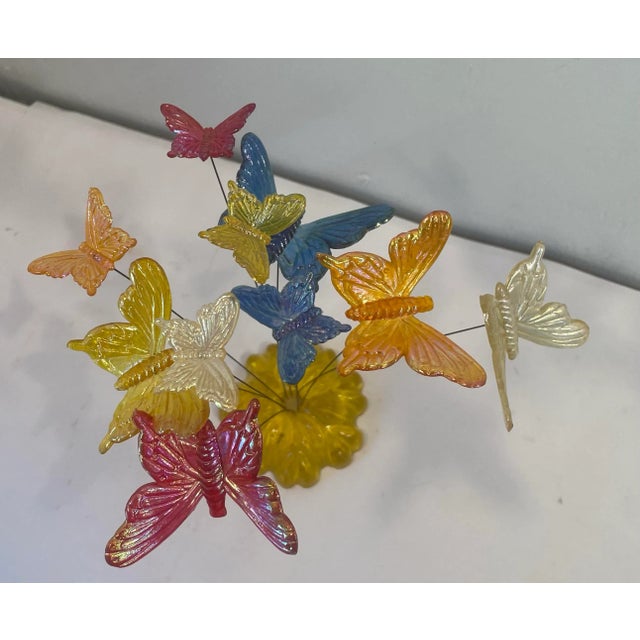 Vintage MCM Lucite Kinetic Wire Butterfly Sculpture | Chairish