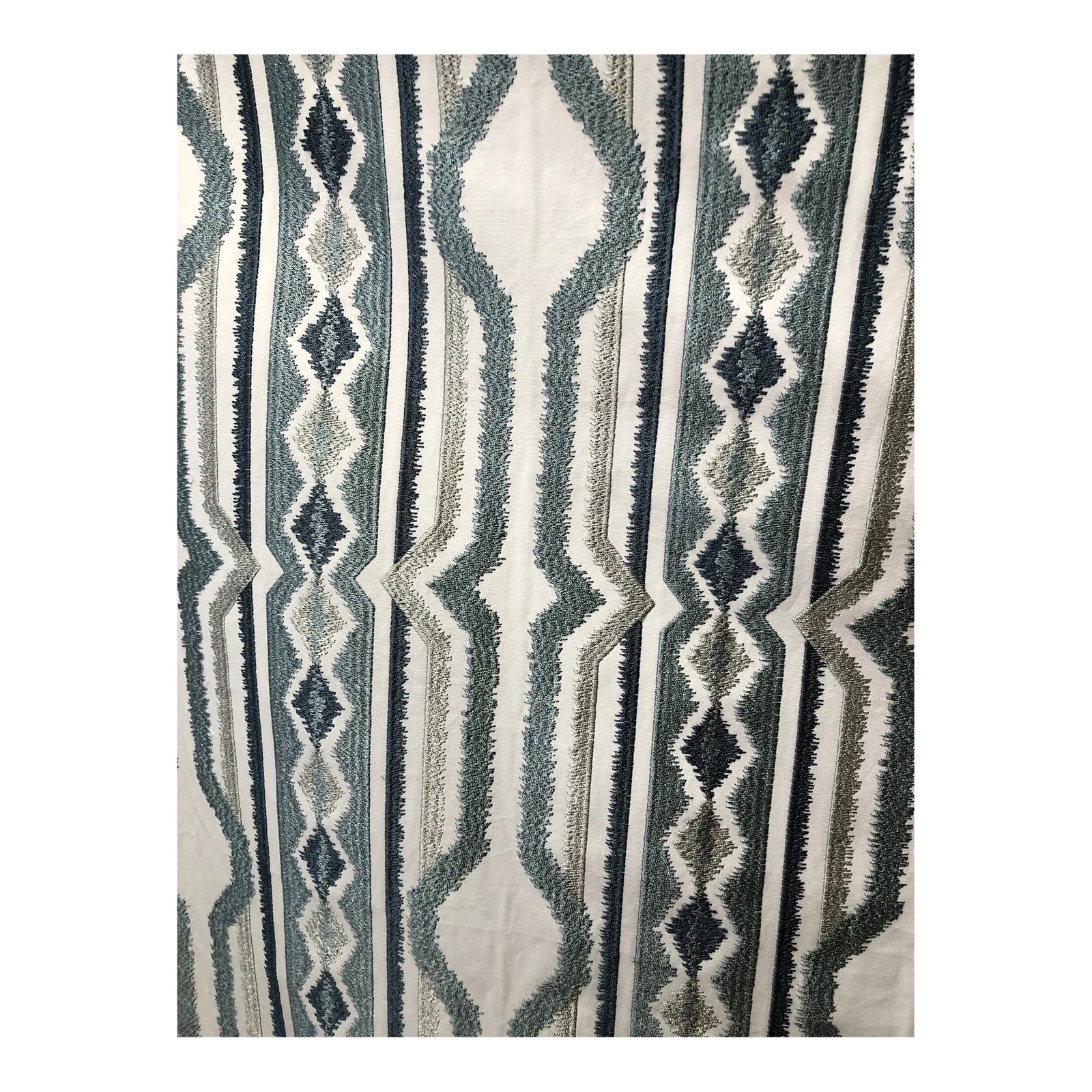 Stout Mandalay Fabric in 5 Lagoon One Piece of 2 1/3 Yards | Chairish