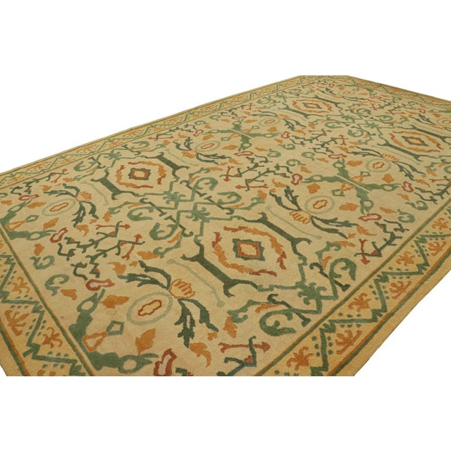 Vintage Spanish Rug in Gold, With Geometric Patterns, From Rug & Kilim ...