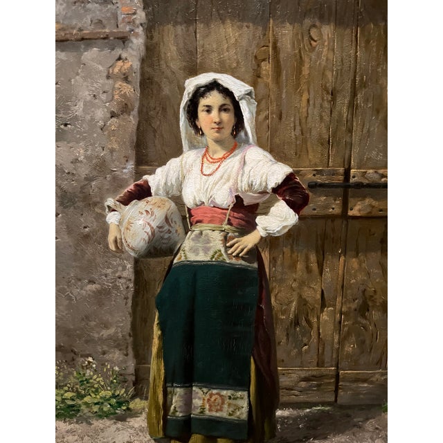 Antique Realist Portrait Oil Painting “The Roman Girl” | Chairish