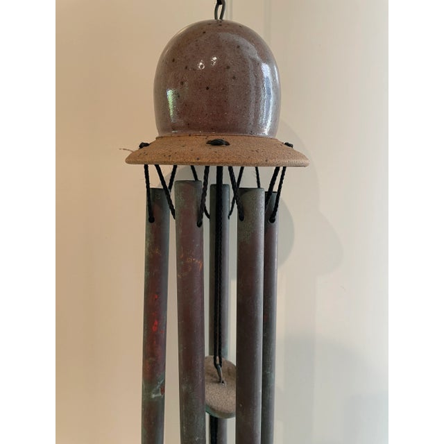 Late 20th Century Studio Pottery Ceramic Copper Wind Chimes | Chairish