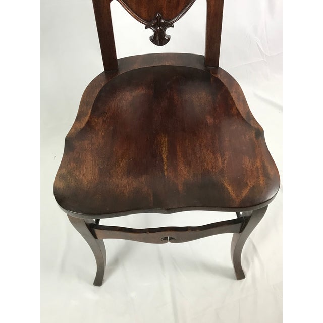 Early 20th Century Coat of Arms / Shield Chair in Flame Mahogany | Chairish