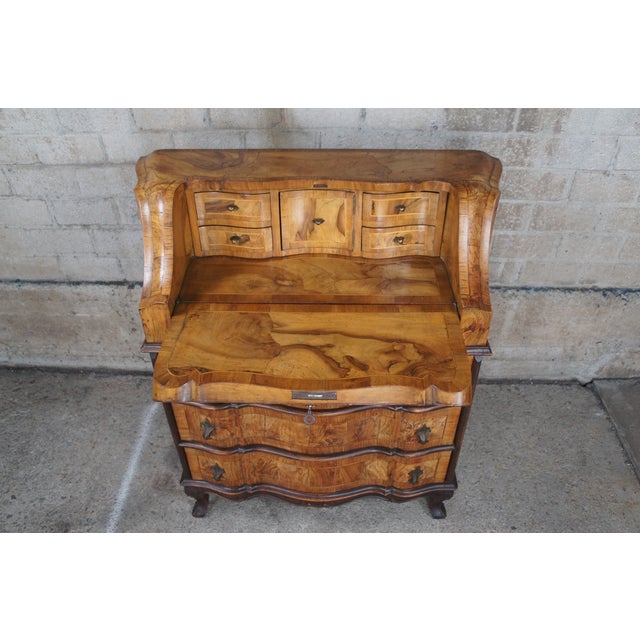 Late 19th Century Antique Italian Venetian Olive Burl Serpentine ...