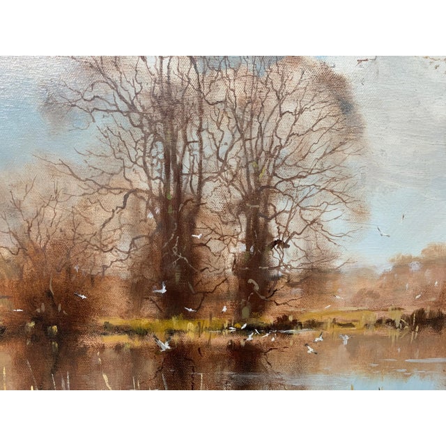 Walter Robin Jennings, Winter Gulls Original Landscape Oil Painting by ...