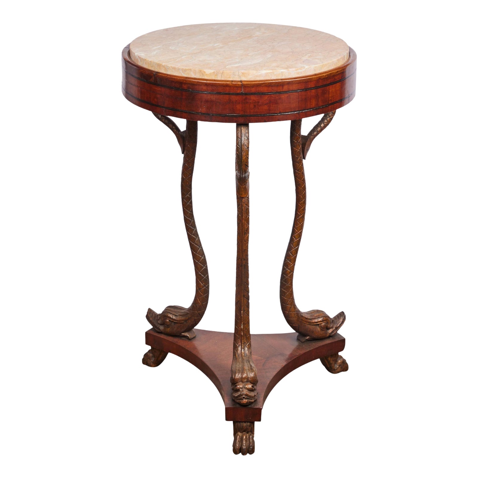 Antique Dolphin Leg Side Table | Chairish