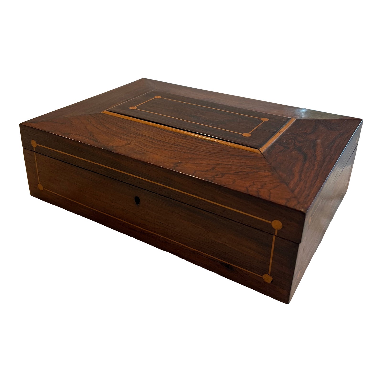 Early 19th Century George III Regency Exotic Banded Wood Inlay Box ...