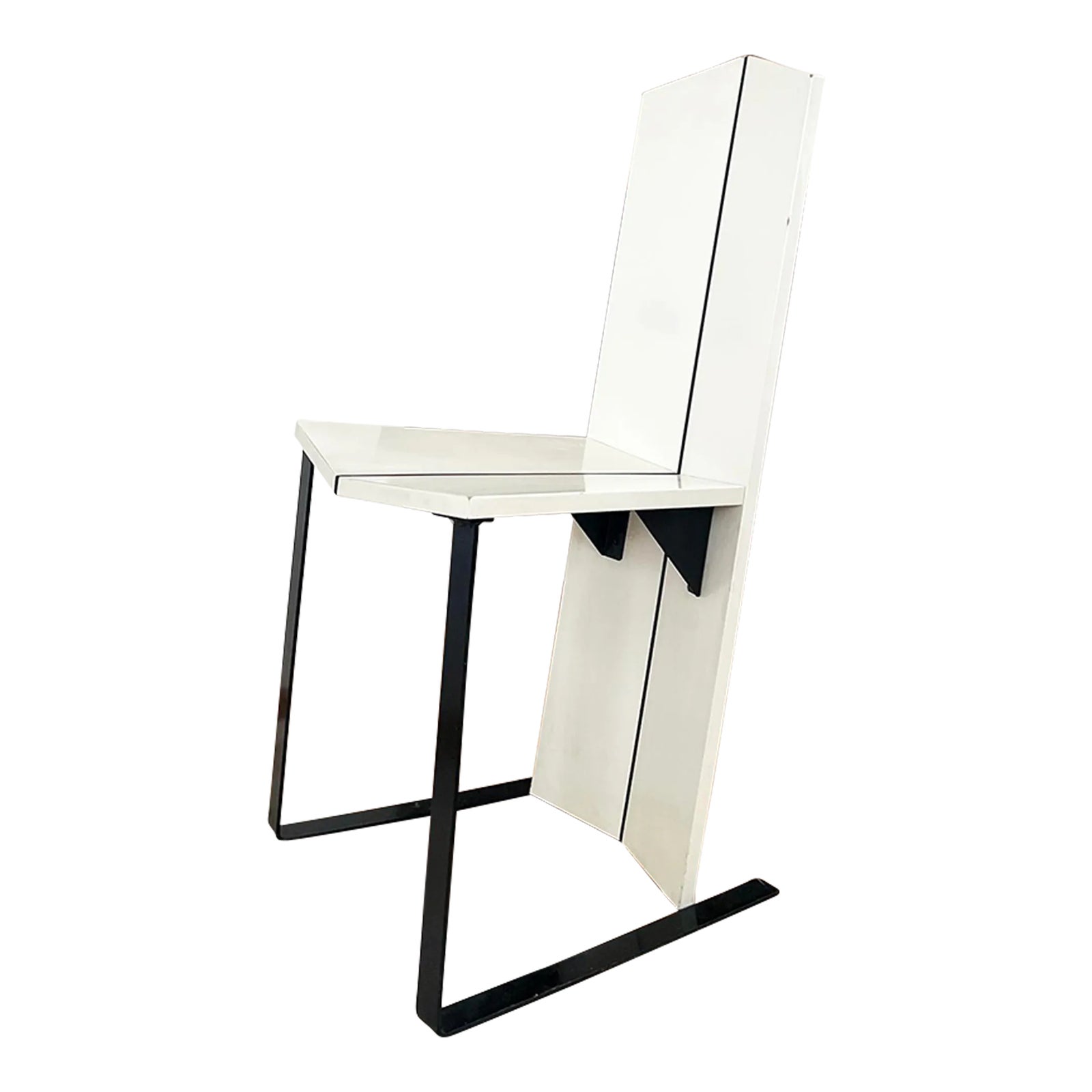1980s Metal and Wood Sculptural Postmodern Dutch Accent Chair (Pair of ...