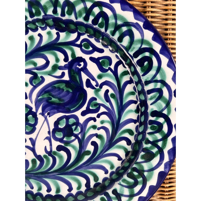 Vintage Spanish Fajalauza Pottery Decorative Bird Plate | Chairish