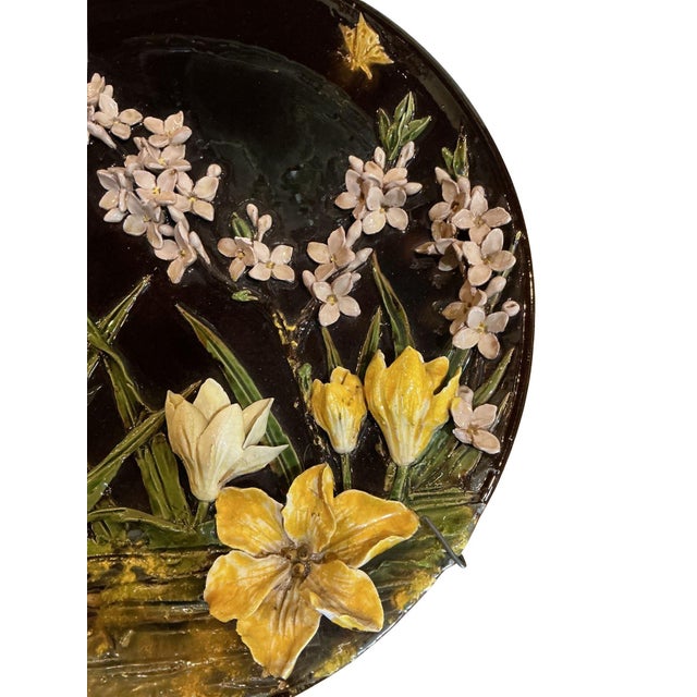 Antique Danish Barbotine Plate | Chairish