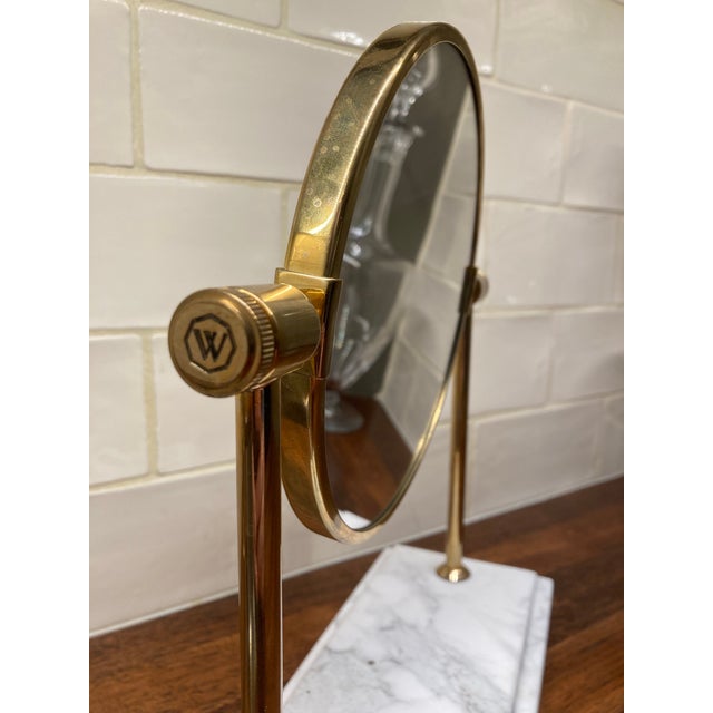 Waterworks Brand Brass and Arabescato Marble Base Tabletop Makeup ...